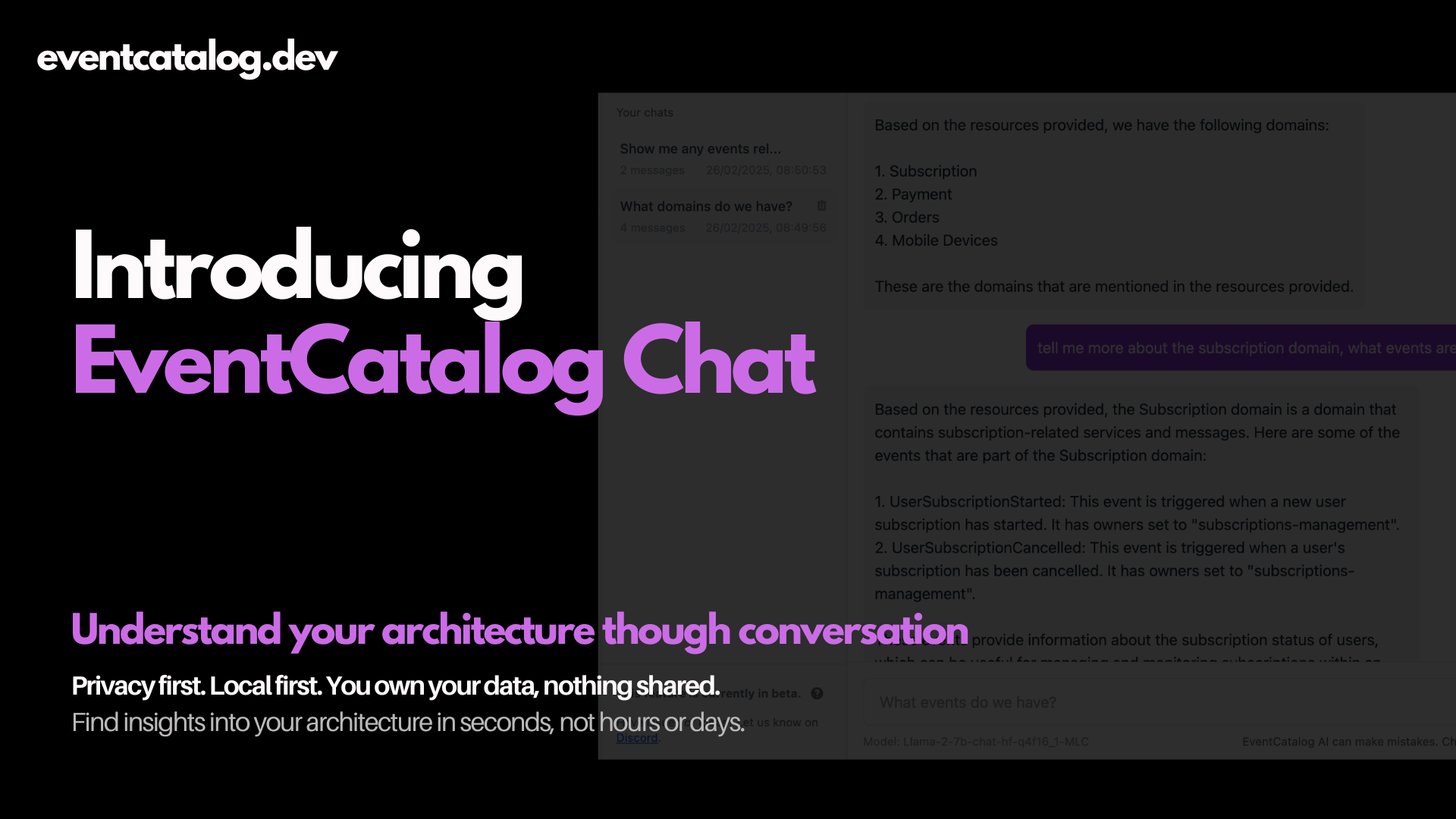 Introducing EventCatalog Chat - EventCatalog