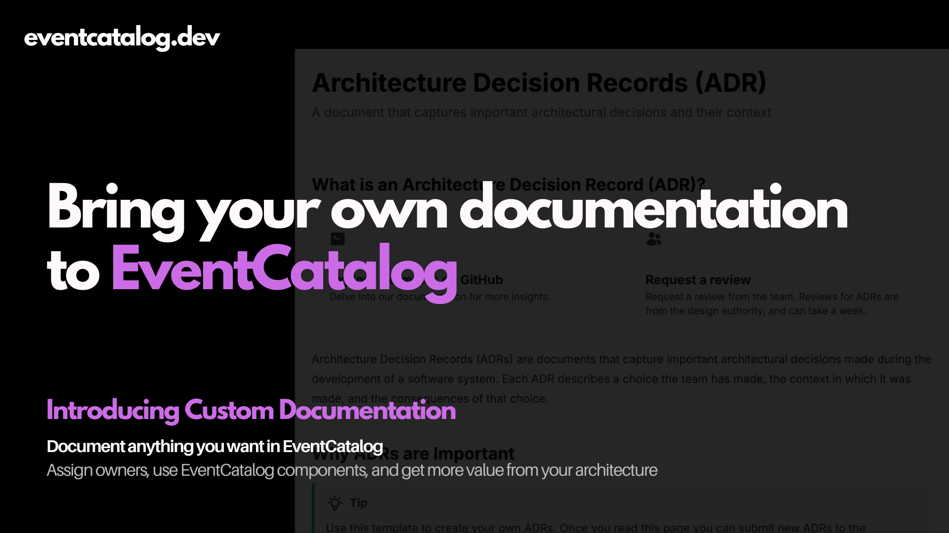 Introducing EventCatalog Custom Documentation - EventCatalog